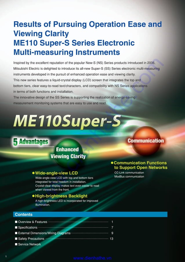 Mitsubishi electronic multi measuring instruments super-s series ...