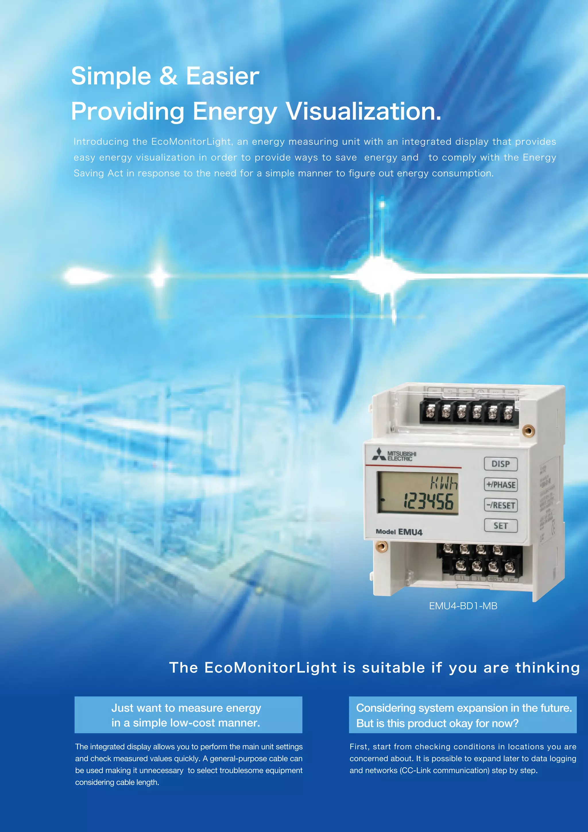 Mitsubishi energy measuring unit eco monitorlight | PDF
