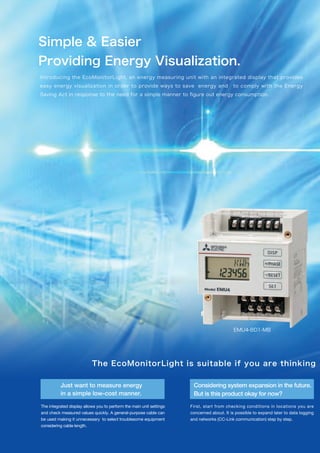 Mitsubishi energy measuring unit eco monitorlight | PDF
