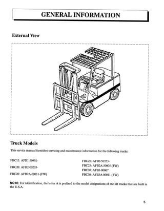 Mitsubishi FBC15 Forklift Trucks Service Repair Manual SN AFB1-50401.pdf | Automotive