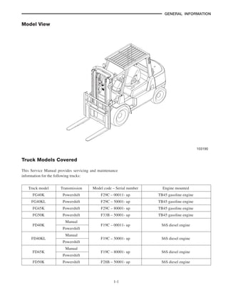 Mitsubishi FD40KL Forklift Trucks Service Repair Manual SNF19C-50001-UP.pdf