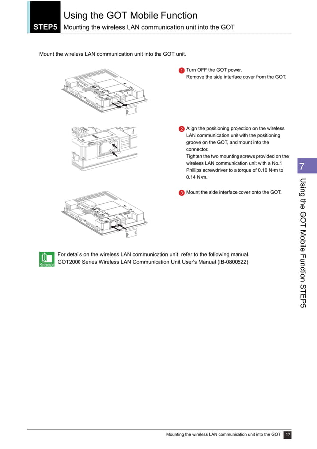 Mitsubishi graphic operation terminal got2000 series got mobile function quick start guide | PDF