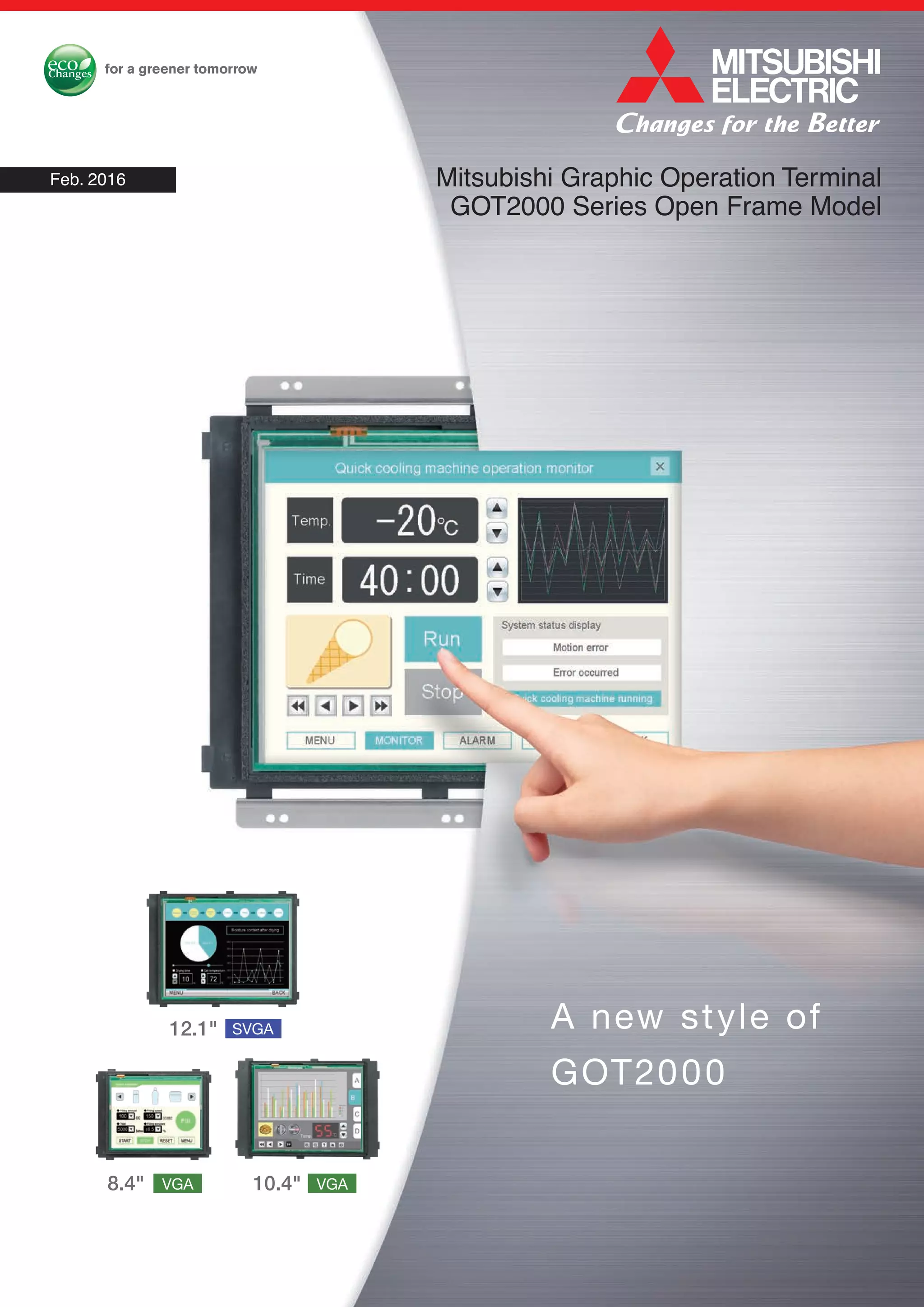 Mitsubishi graphic operation terminal got2000 series open frame model ...