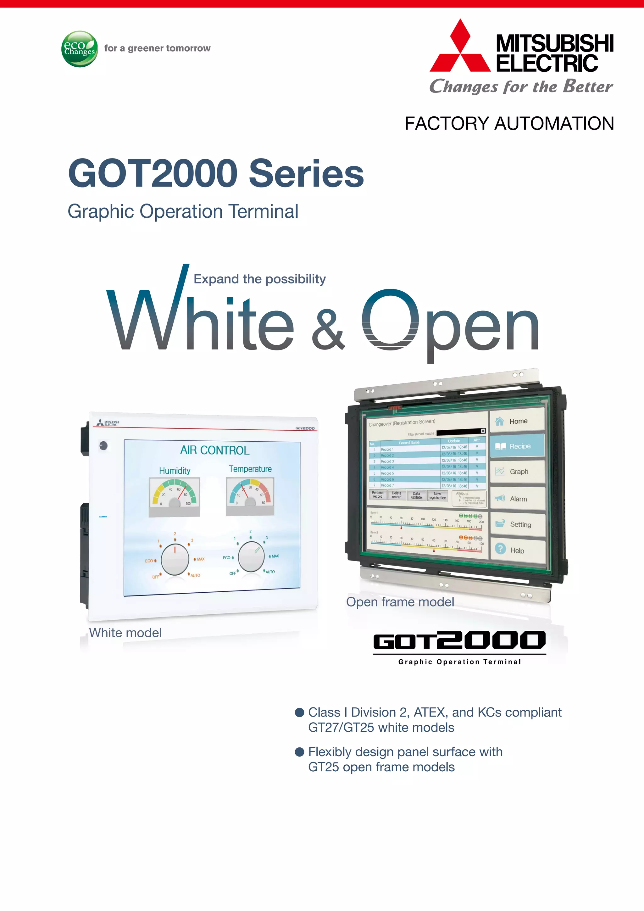 Mitsubishi graphic operation terminal got2000 series white & open ...