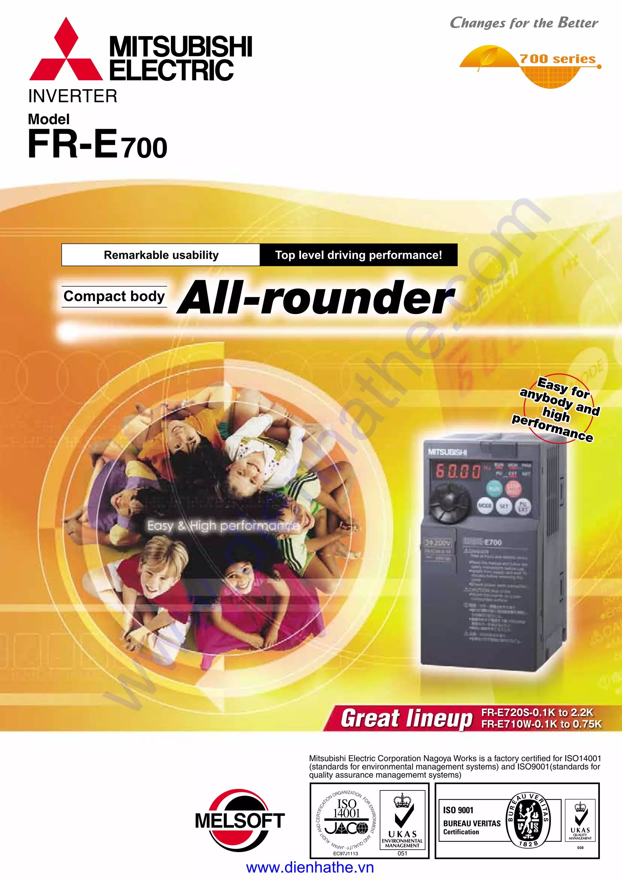 Mitsubishi inverter 1412789969 fr-e700_catalog | PDF