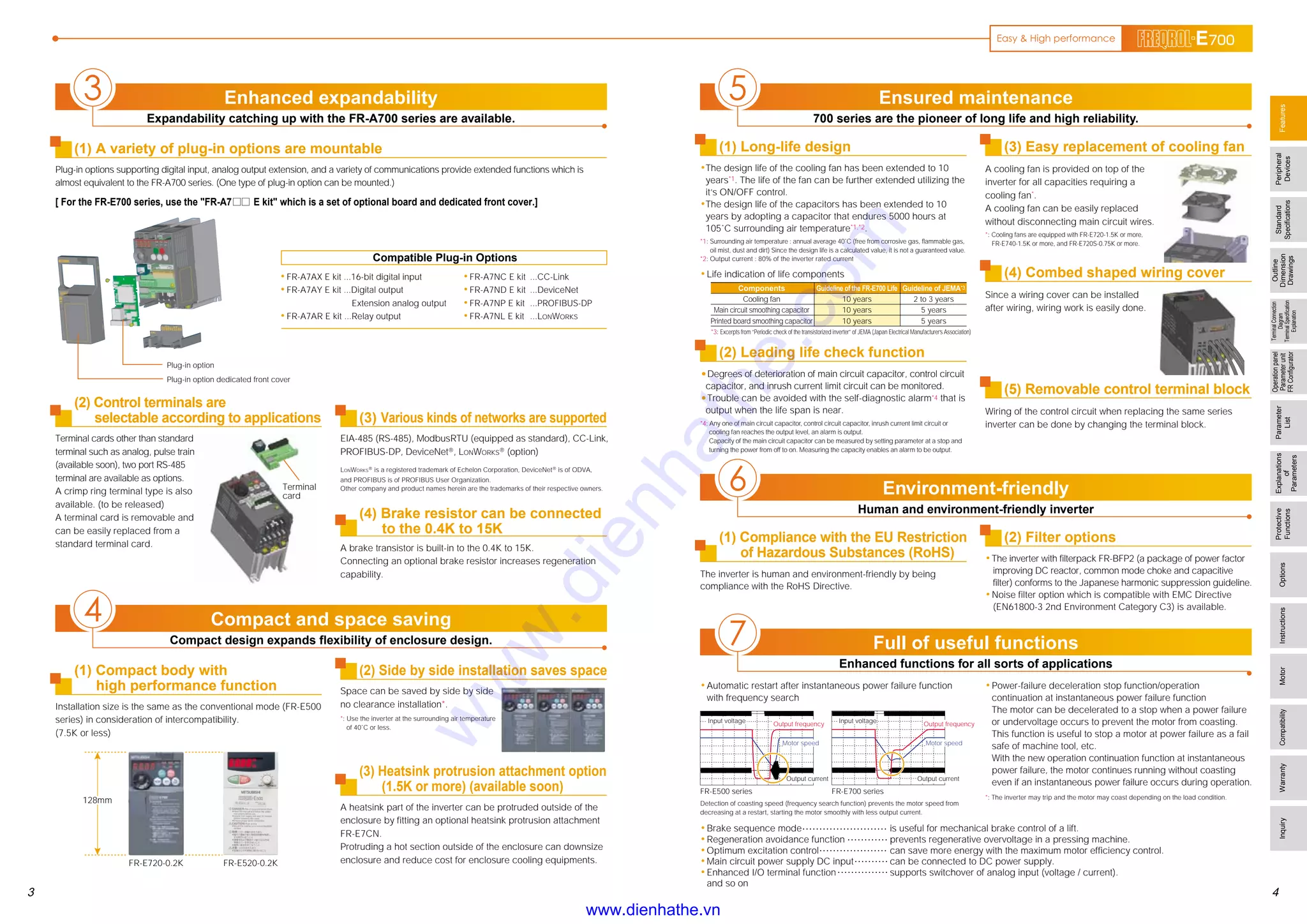 Mitsubishi inverter 1412789969 fr-e700_catalog | PDF