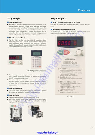 Mitsubishi inverter fr-e500 catalog | PDF