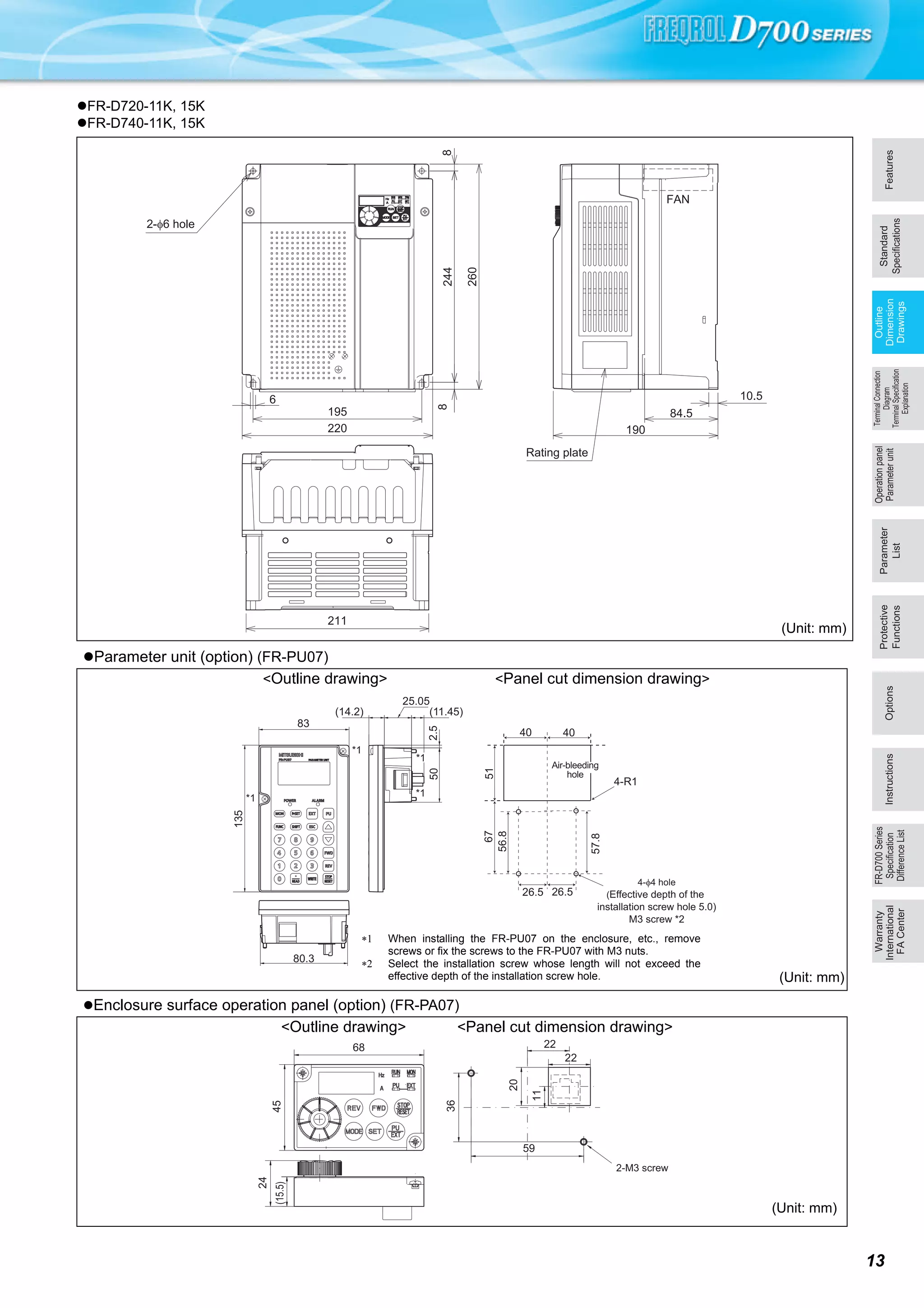 Mitsubishi inverter freqrol-d700 series | PDF