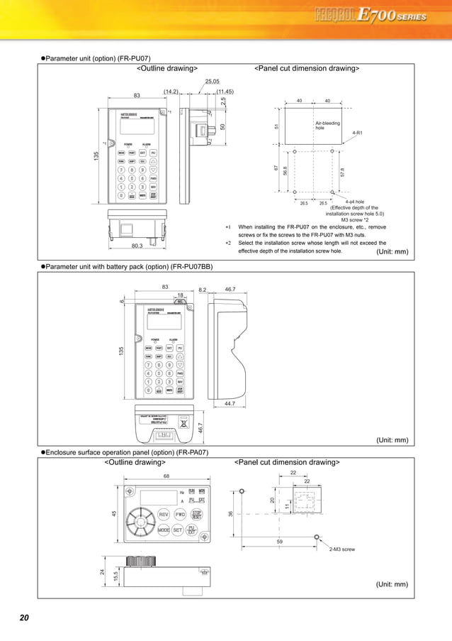 Mitsubishi inverter freqrol-e700 series | PDF