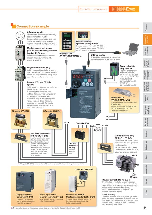 Mitsubishi inverter freqrol-e700 series | PDF