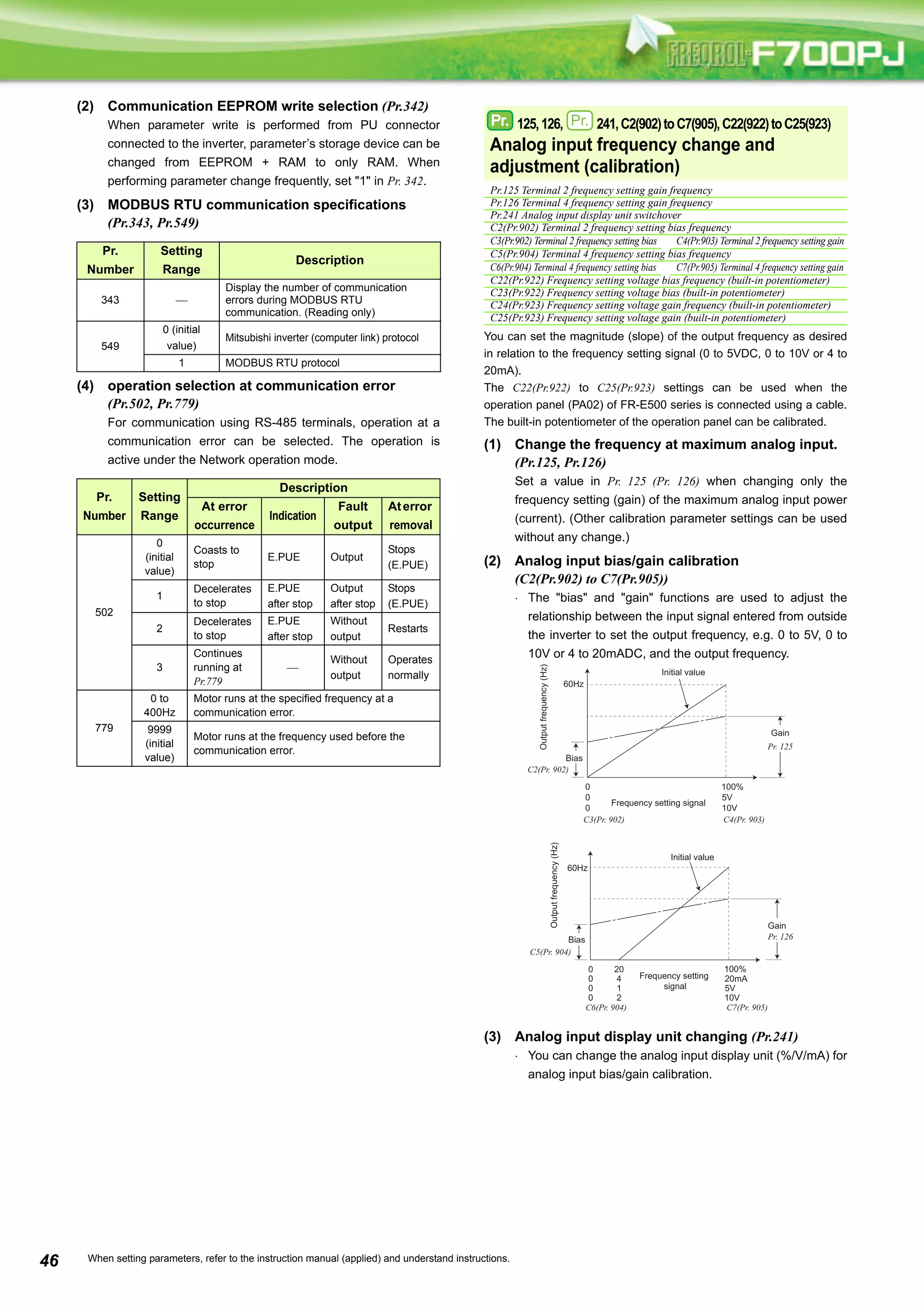 Mitsubishi inverter freqrol-f700 pj series | PDF