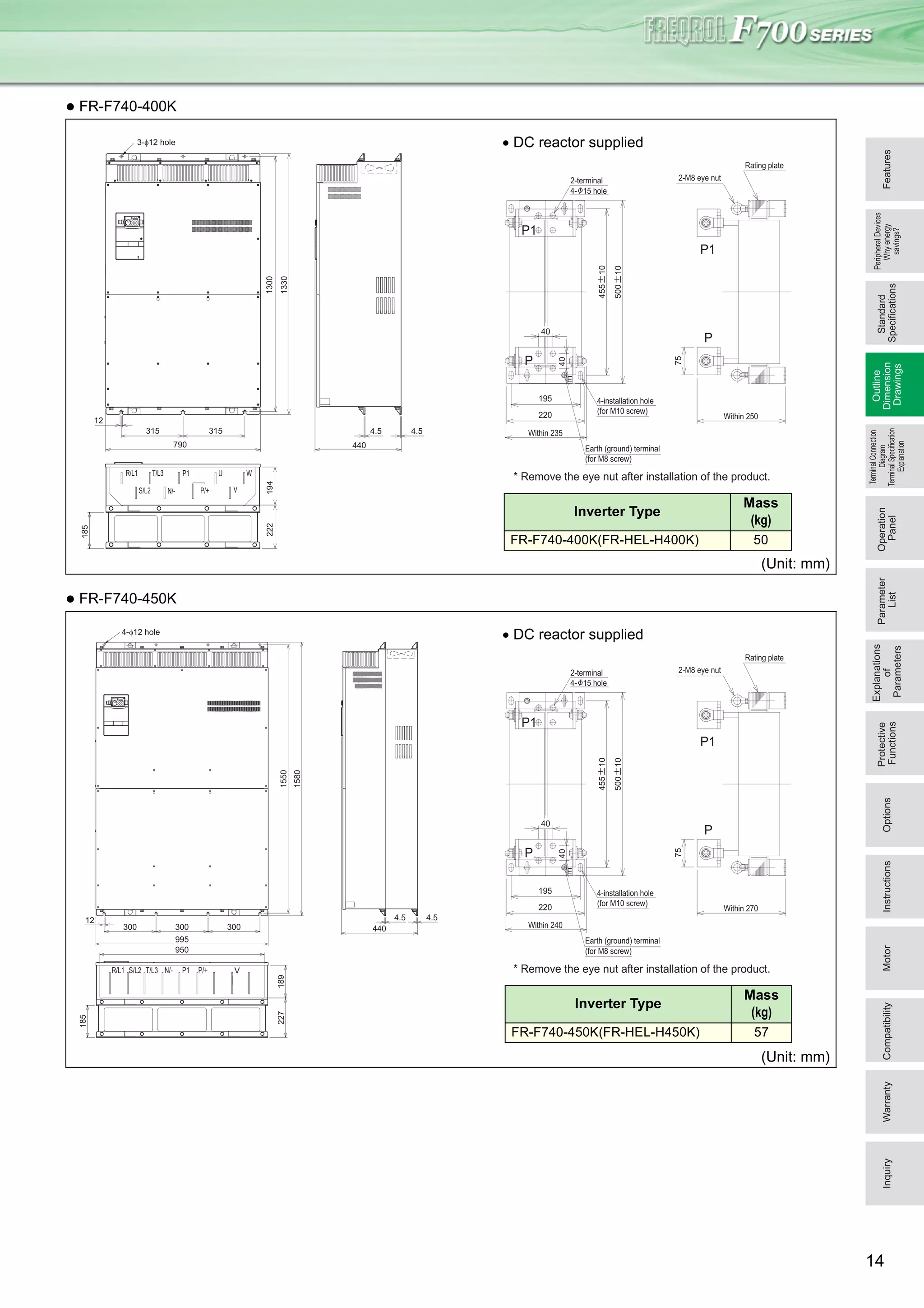 Mitsubishi inverter freqrol-f700 series | PDF
