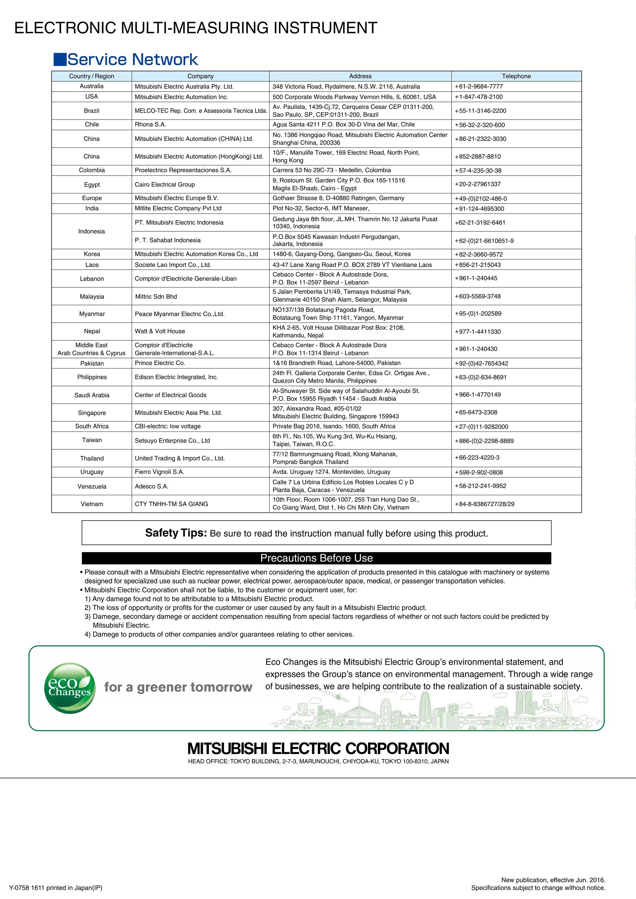 Mitsubishi power management meters electronic multi measuring ...