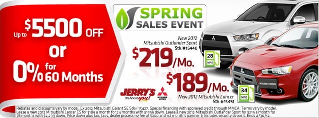 Don't miss our 2012 Spring Sales Event at Jerry's Mitsubishi | PDF