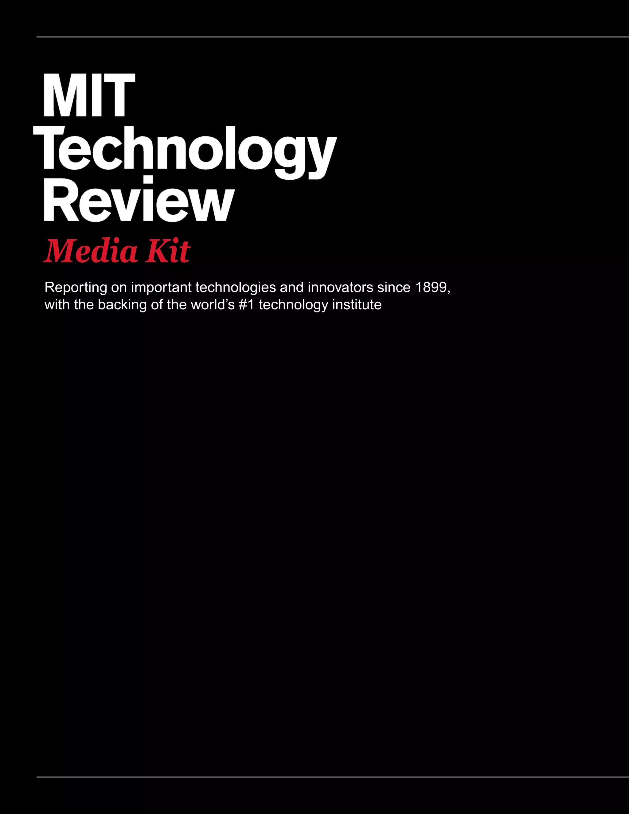 MIT technology Review Media Kit 2016 | PDF