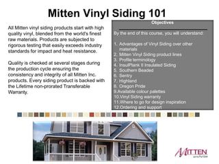 Mitten Vinyl Siding 101 | PPT