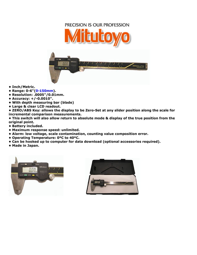 Mitutoyo Digital Varnier Caliper | PDF