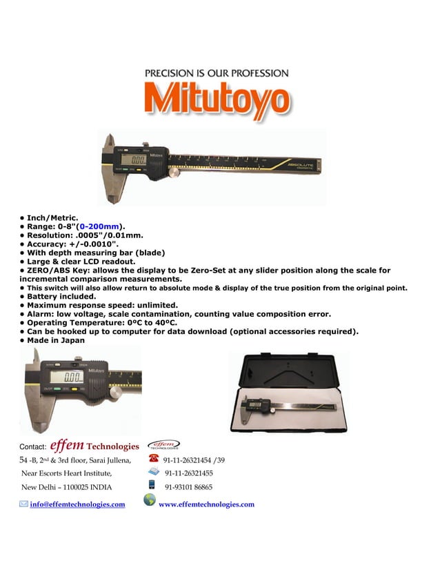 Mitutoyo Digital Varnier Caliper | PDF