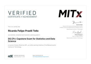 Capstone Exam in Statistics and Data Science Certificate | PDF