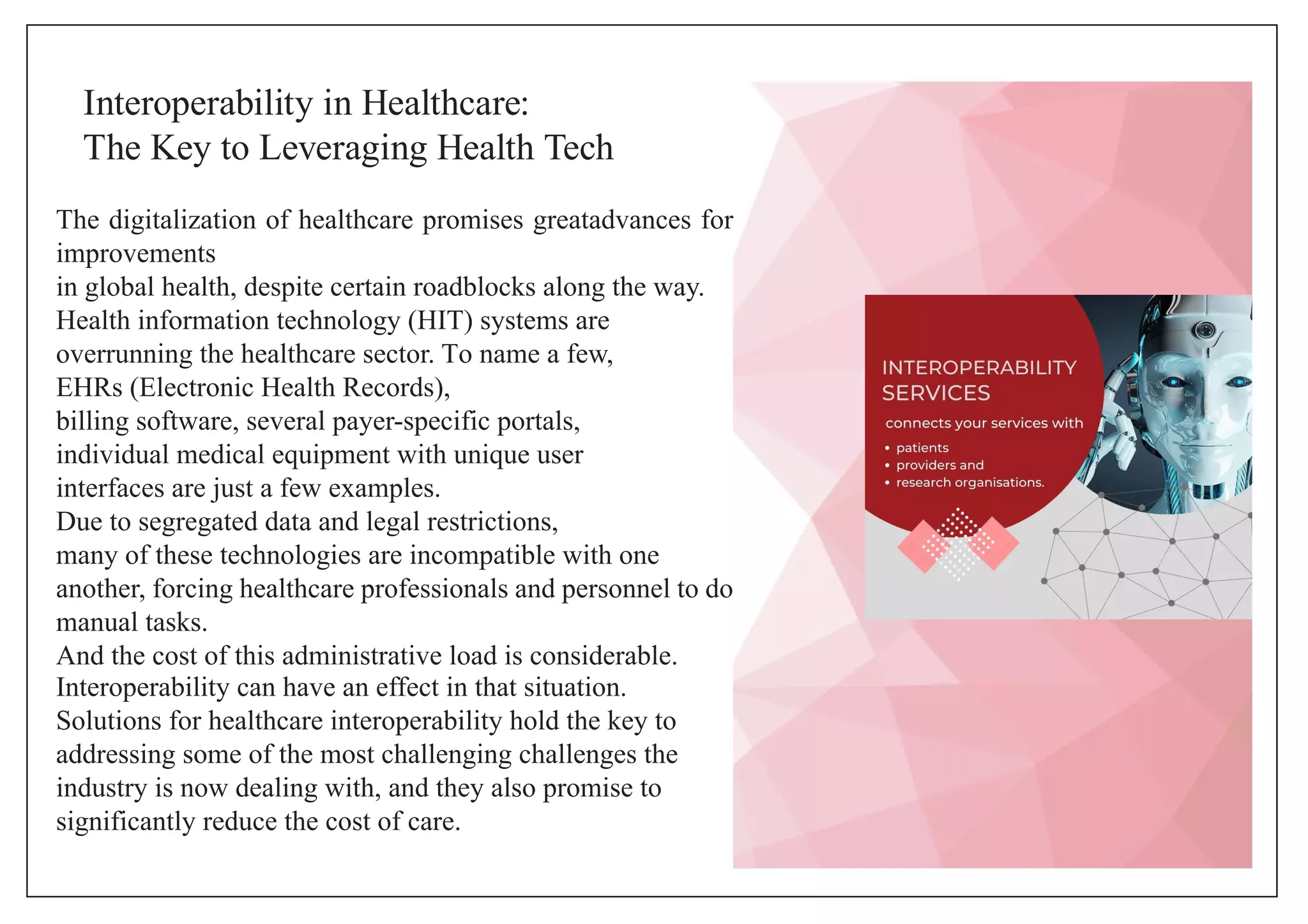 Healthcare Interoperability: The Key to Leveraging Health Tech | PPT