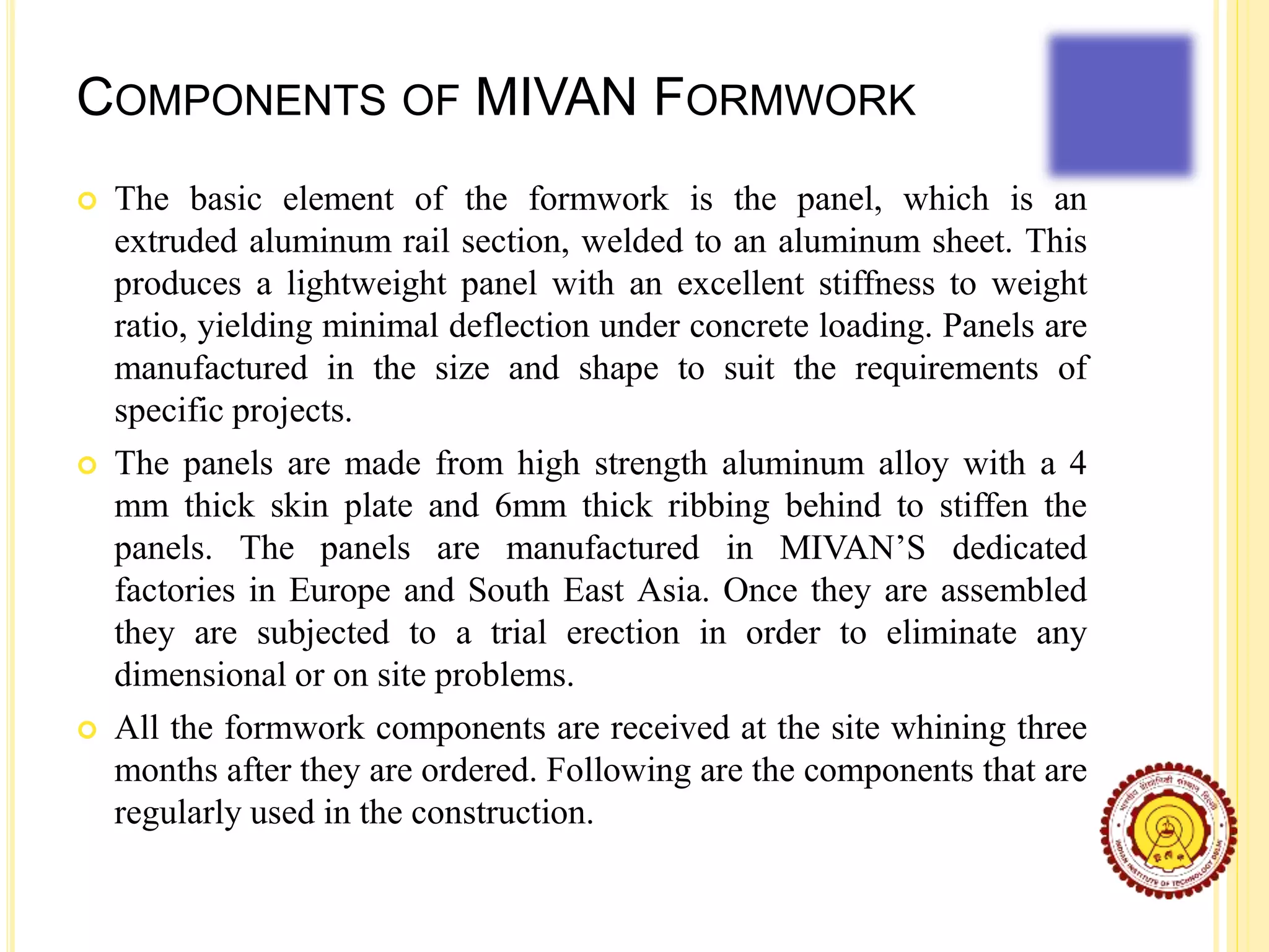 MIVAN_An Aluminum Formwork Construction Technique | PPTX