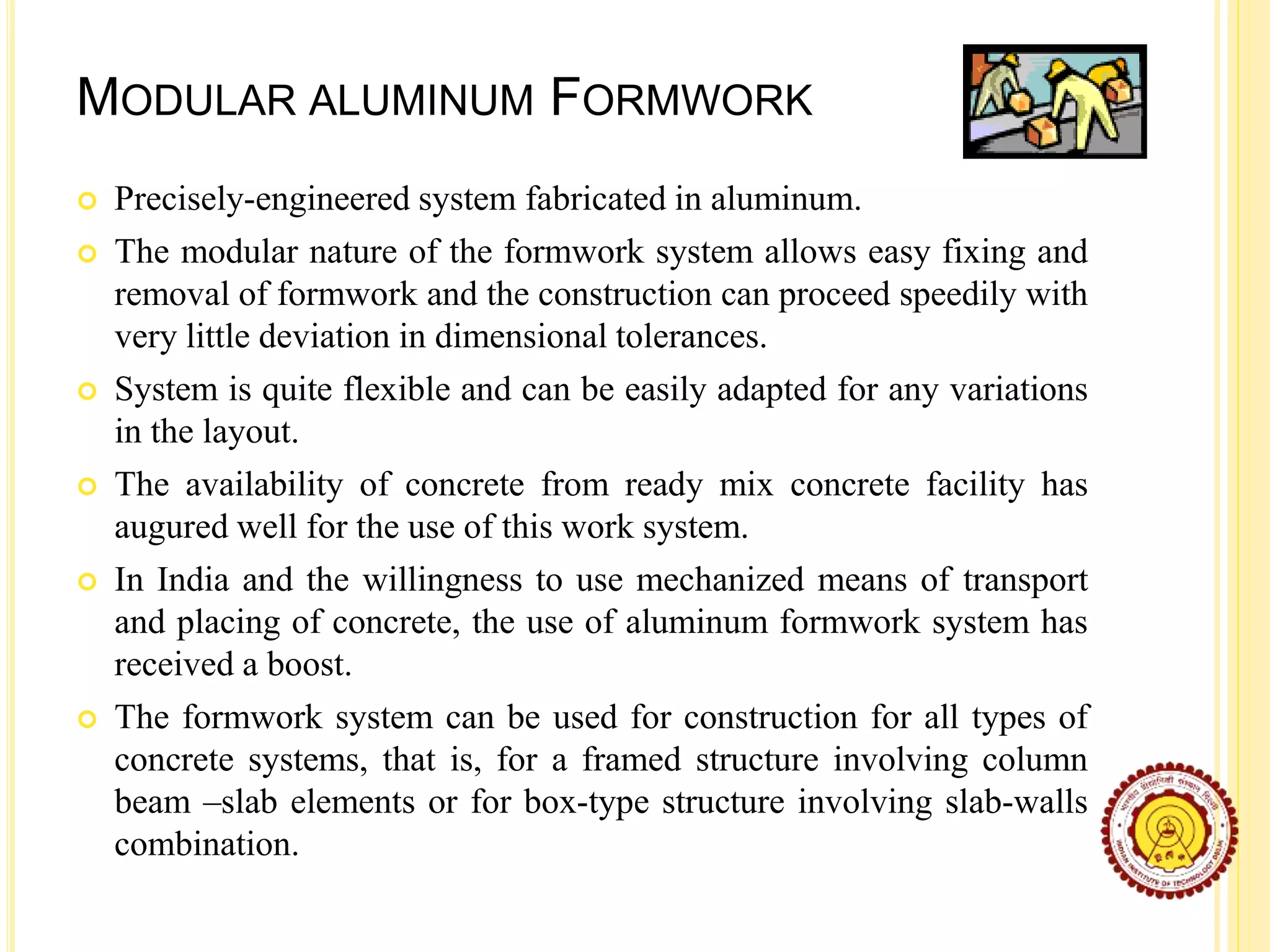 MIVAN_An Aluminum Formwork Construction Technique | PPTX
