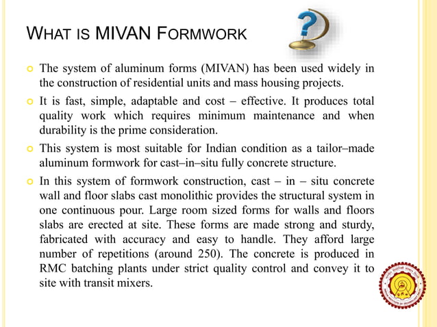 MIVAN_An Aluminum Formwork Construction Technique | PPTX | Needlework ...