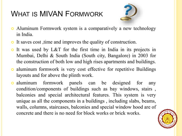 MIVAN_An Aluminum Formwork Construction Technique | PPTX | Needlework ...