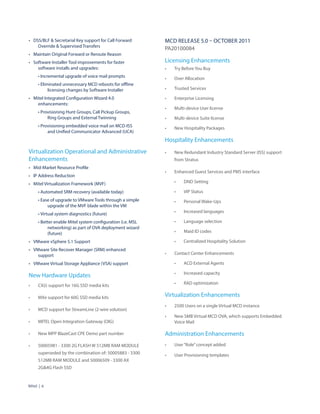 MiVoice Business software versions through time | PDF