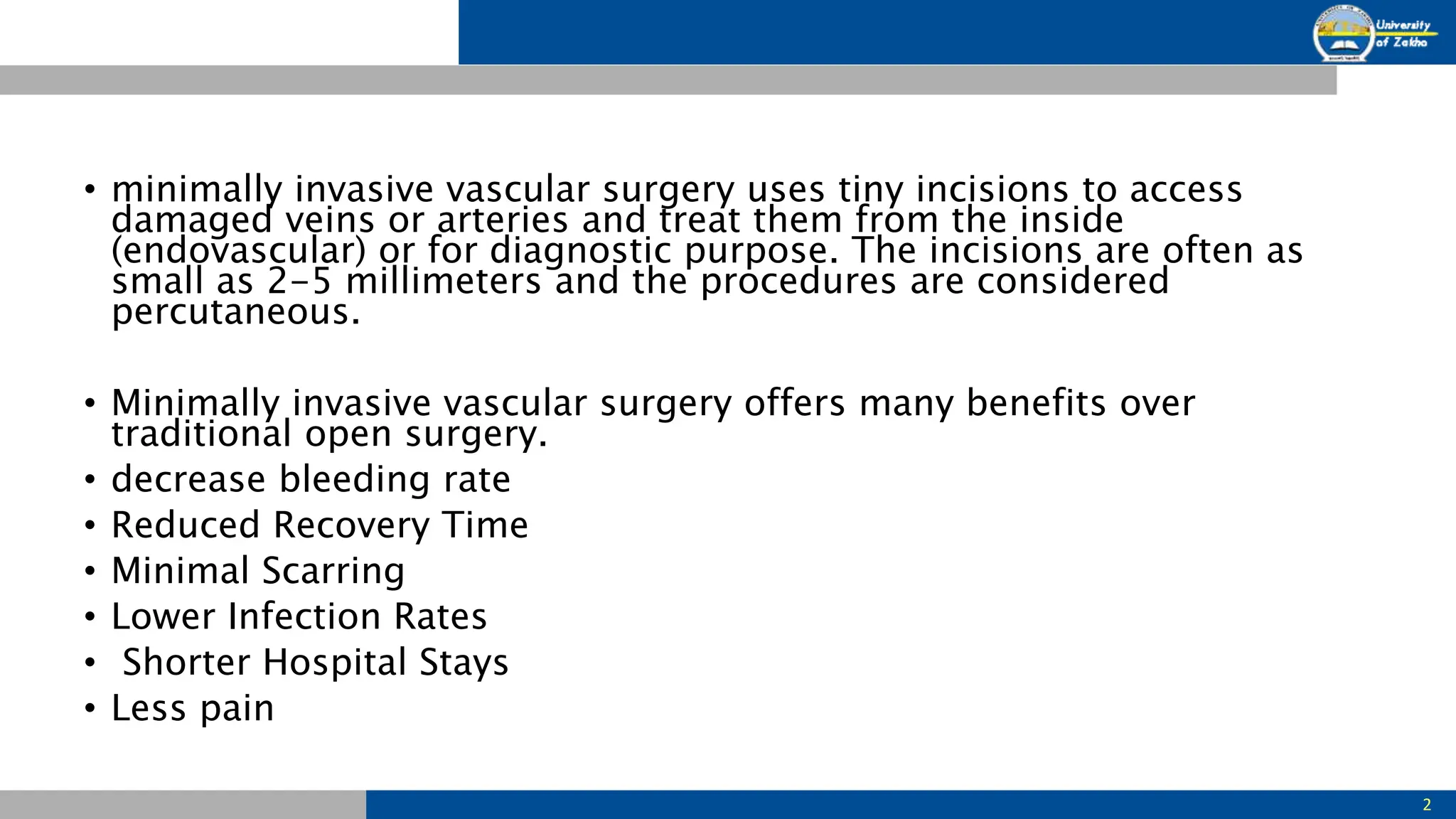 Minimal invasive vascular surgery | PPTX | Blood Disorders | Diseases ...