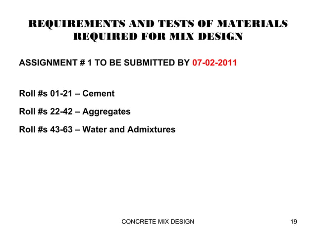 Mix design-ppt | PPT