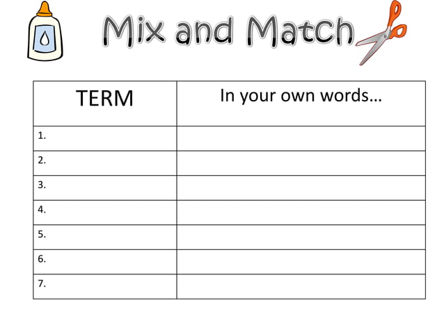 Mix and match template | PPTX | Homework and Study | Education