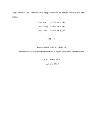 Laporan Pratikum Beton dan Mix Design | DOCX