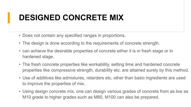 Mix design for concrete | PPTX | Civil Engineering Industry | Industries