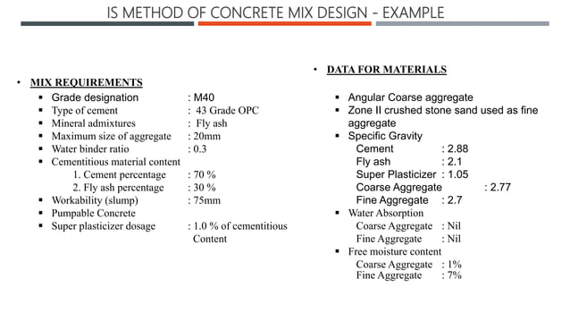 Mix design for concrete | PPTX | Civil Engineering Industry | Industries