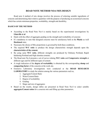 Mix design procedure road note 4 | PDF