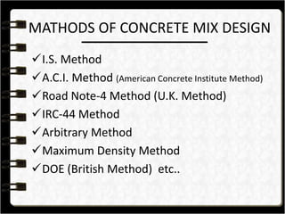 CONCRETE MIX DESIGN | PPTX