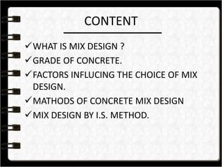 CONCRETE MIX DESIGN | PPTX