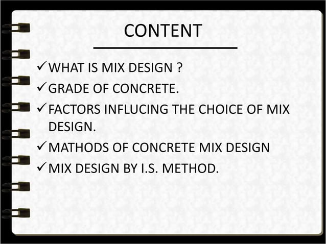 CONCRETE MIX DESIGN | PPTX