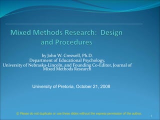 Mixed methods-research -design-and-procedures | PPT