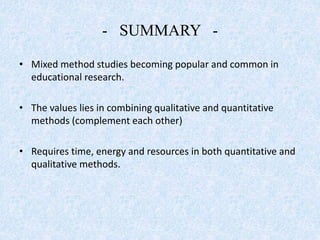 Mixed methods research combined | PPTX