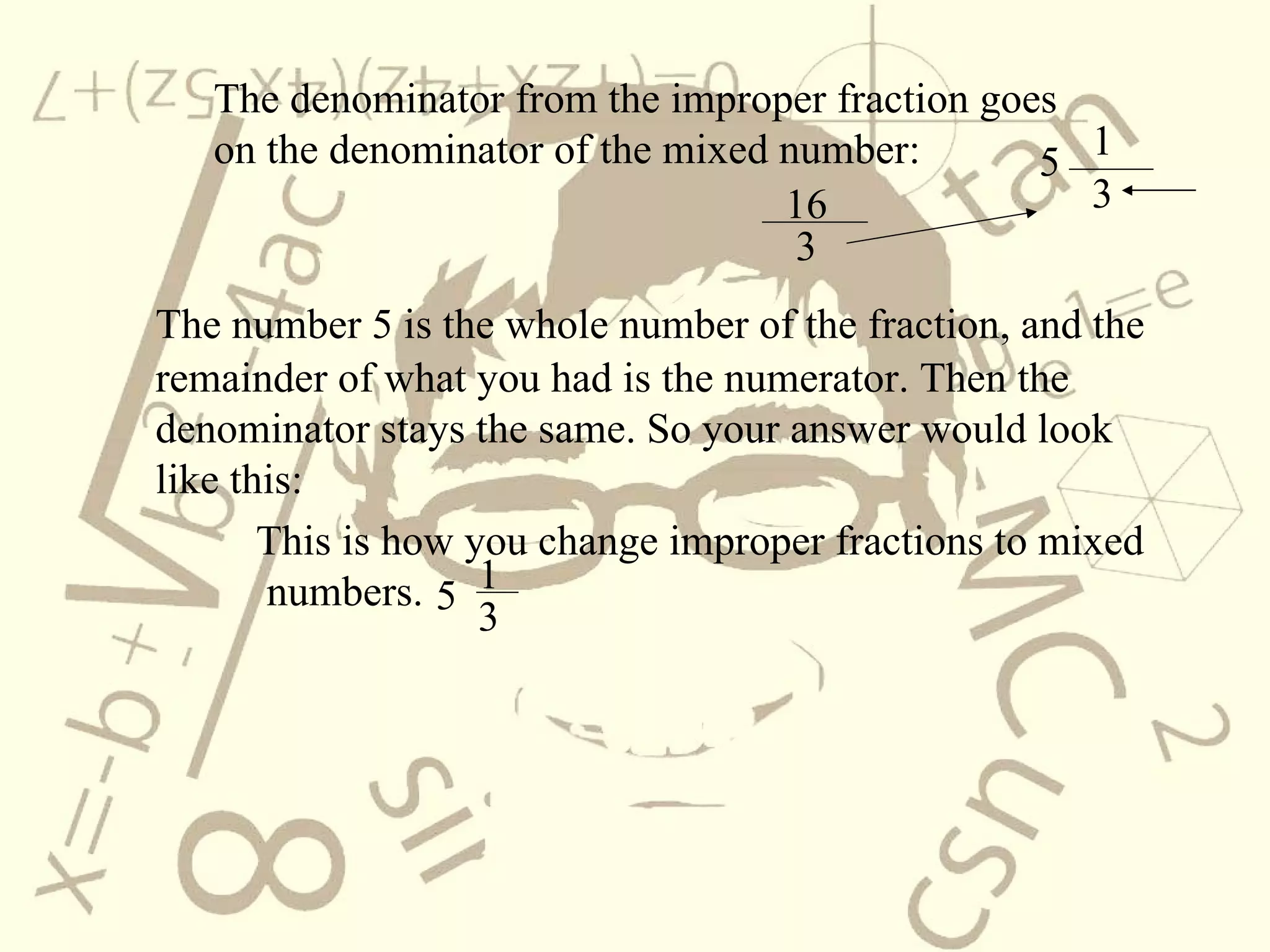 Mixed Numbers To Improper | PPT