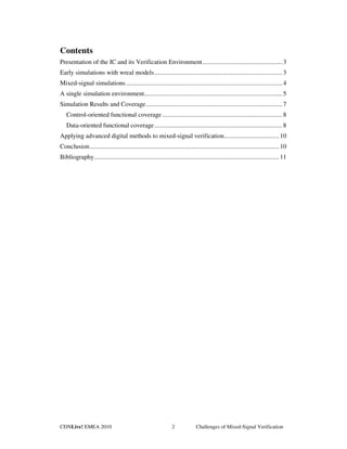 Mixed signal verification challenges | PDF