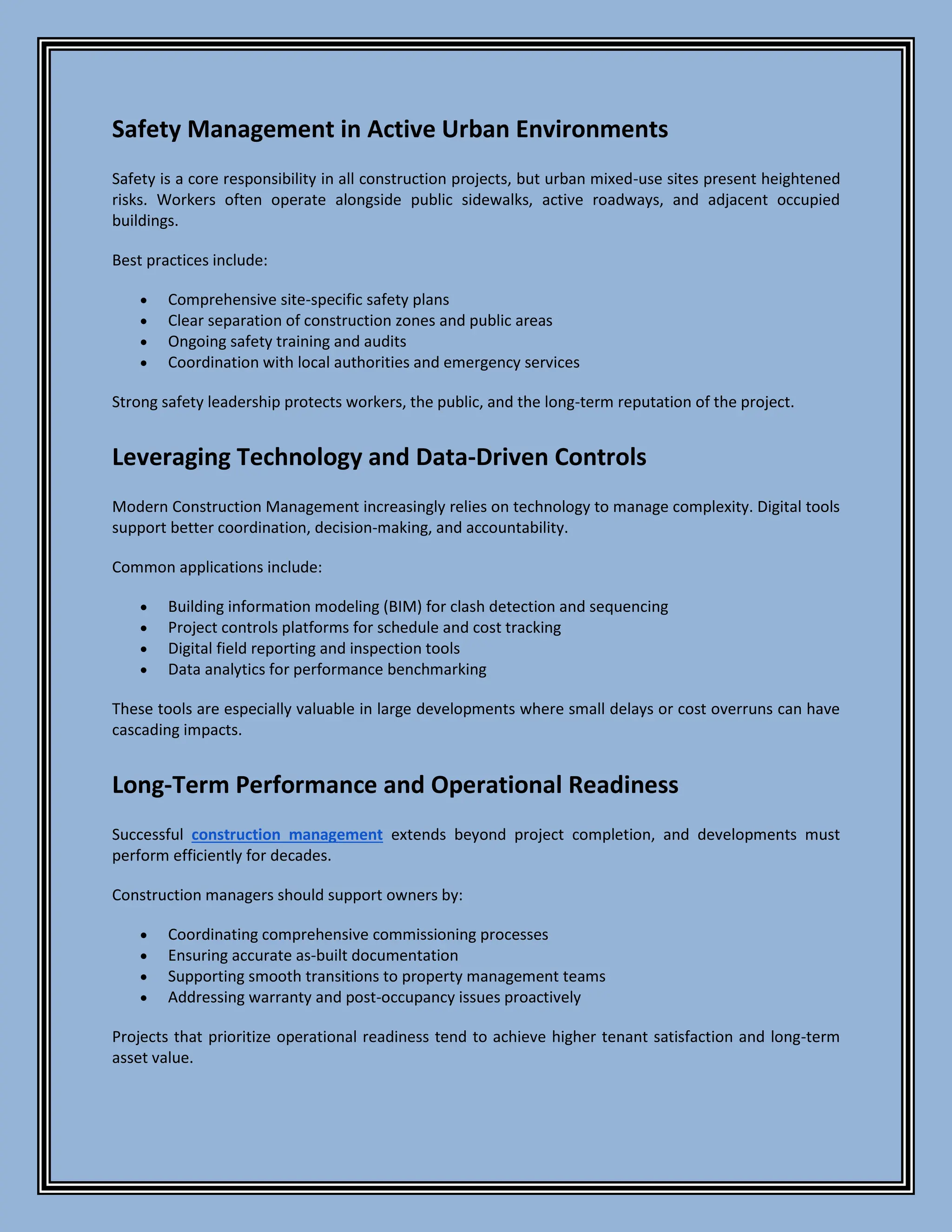 Mixed-Use and Multi-Family Construction Management Best Practices for ...