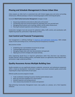 Mixed-Use and Multi-Family Construction Management Best Practices for ...