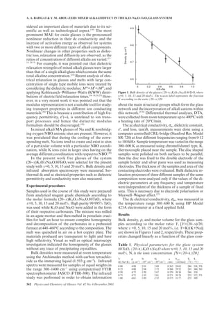 Mixed alkali effect in the k2 o–na2o–teo2 glass system | PDF