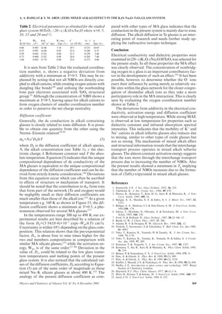 Mixed alkali effect in the k2 o–na2o–teo2 glass system | PDF
