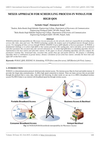 Mixed approach for scheduling process in wimax for high qos | PDF