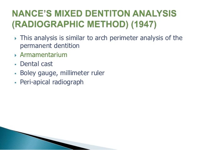 Mixed dentition analysis