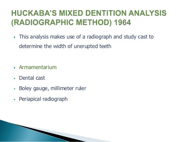Mixed dentition analysis